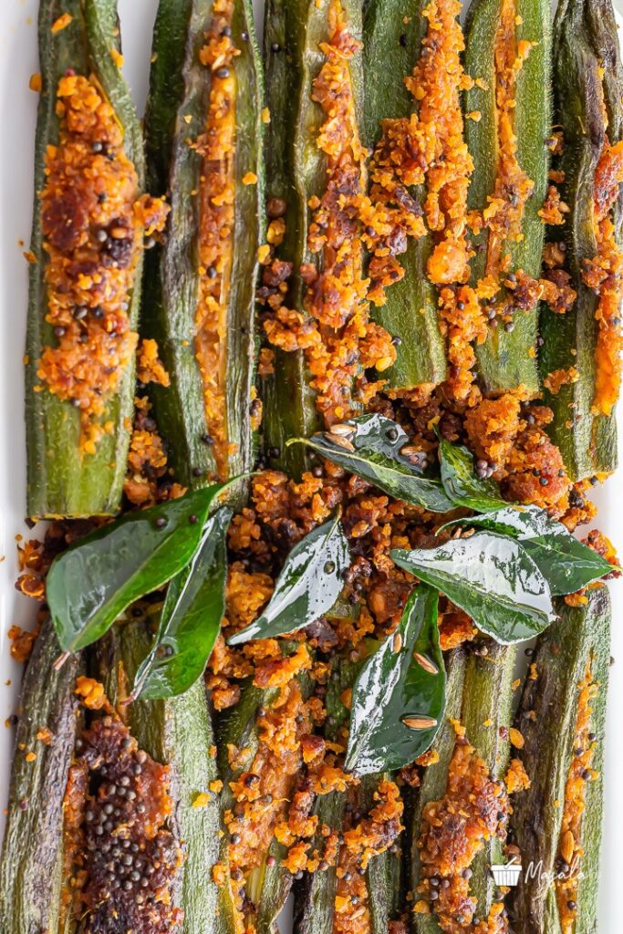 Stuffed Okra Recipe - Stuffed Bhindi Fry | Bharwa Bhindi - Masalakorb