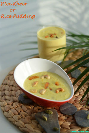 Rice Kheer or Rice Pudding - Masalakorb