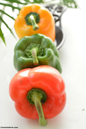 Tricolour Capsicum Masala Stir Fry - Masalakorb