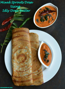 Mixed Sprouts Dosa Using Idli Dosa Batter - Masalakorb