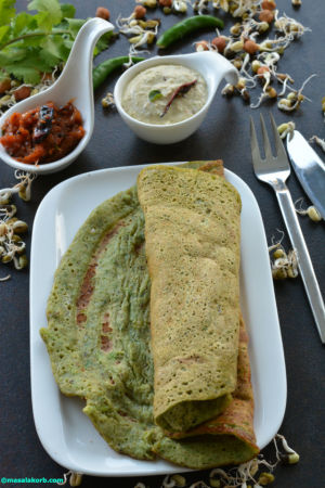 Mixed Sprouts Dosa Using Idli Dosa Batter - Masalakorb