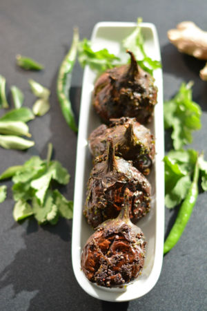 Stuffed Indian Eggplant or Gutti Vankaya - Masalakorb