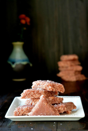 Strawberry Coconut Burfi | Strawberry Fudge - Masalakorb