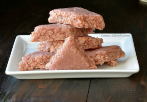 Strawberry Coconut Burfi | Strawberry Fudge - Masalakorb