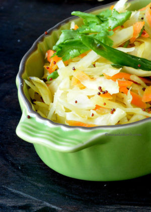 Cabbage Sambharo Recipe | Gujarati Cabbage Salad - Masalakorb