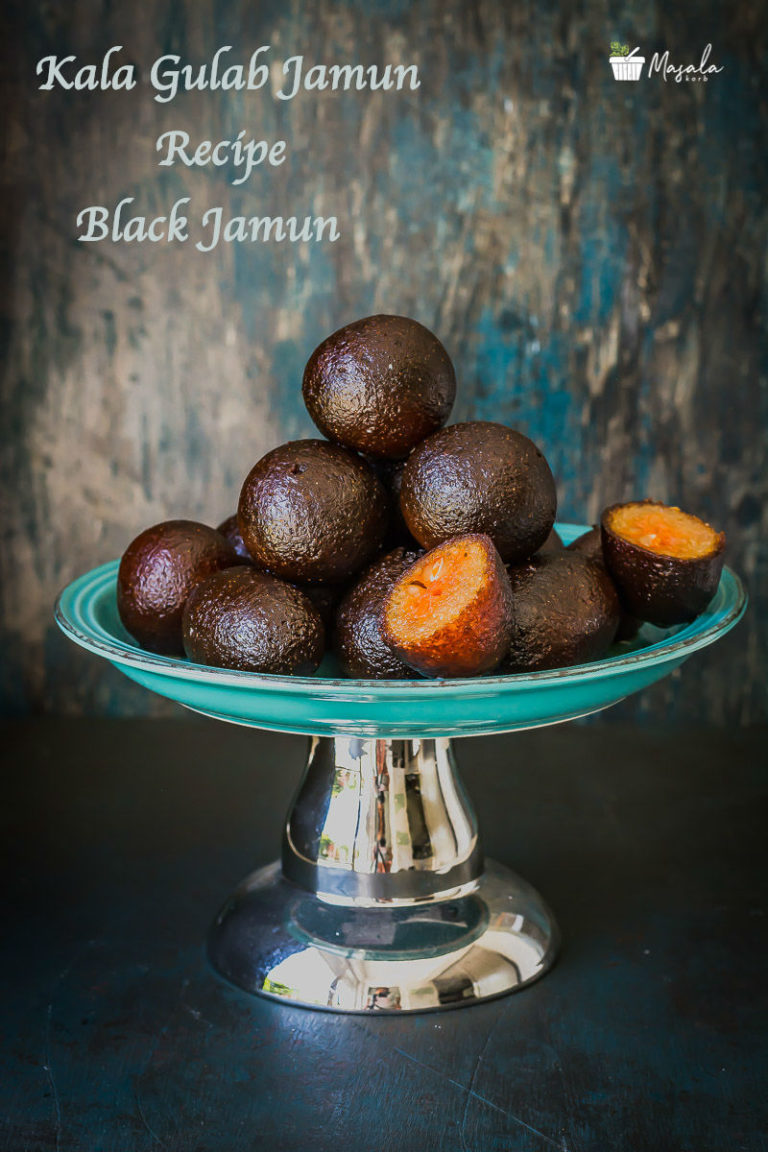 Kala Gulab Jamun Recipe, Black Jamun | Stuffed Kala Jamun -Masalakorb