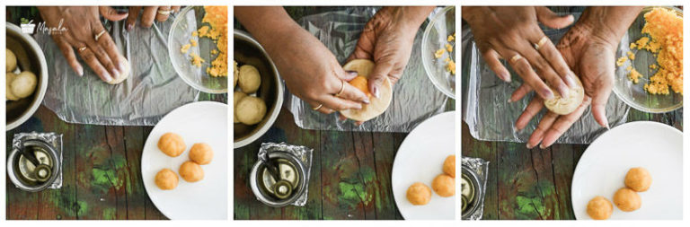 Sojjappalu Stuffed Sweet Poori Recipe | Halwa Puri, Sajjappa - Masalakorb