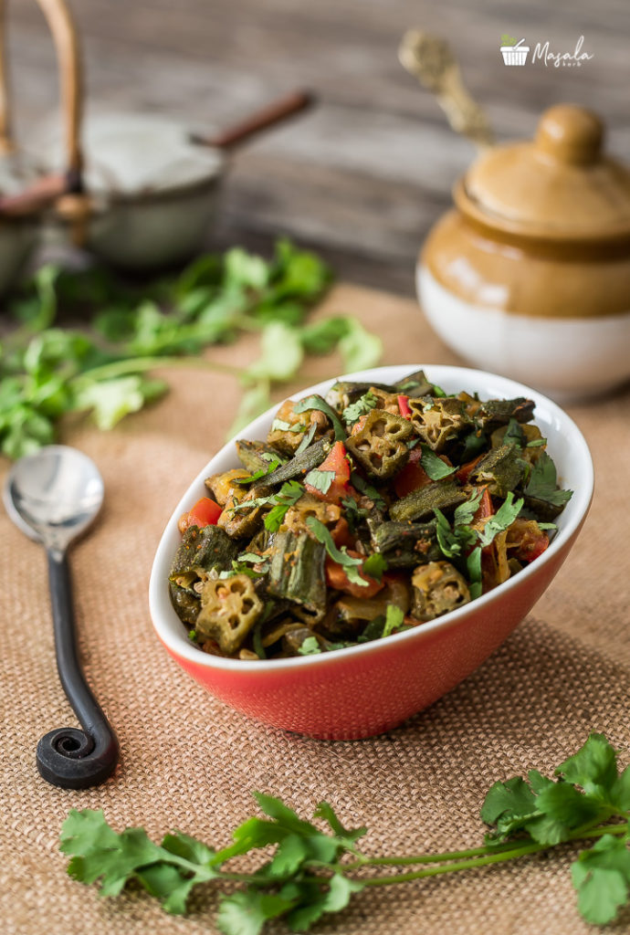 Bhindi Tomato Curry - Bhindi Bhaji Recipe | Indian Okra Curry -Masalakorb