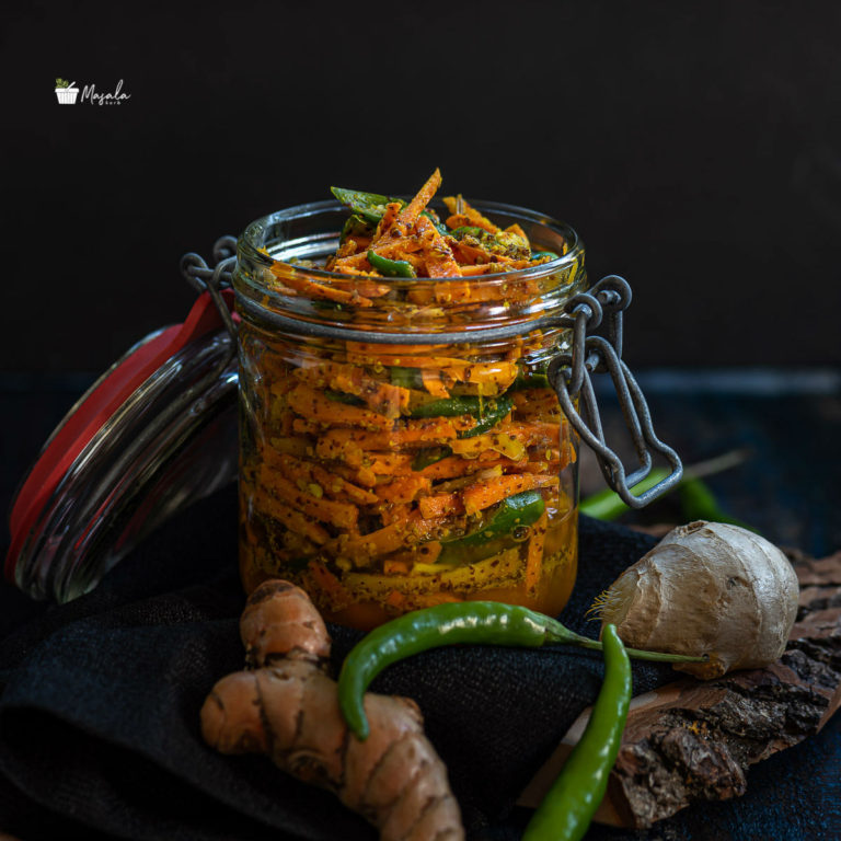 Fresh Turmeric Pickle Recipe | Kachi Haldi Ka Achar - Masalakorb