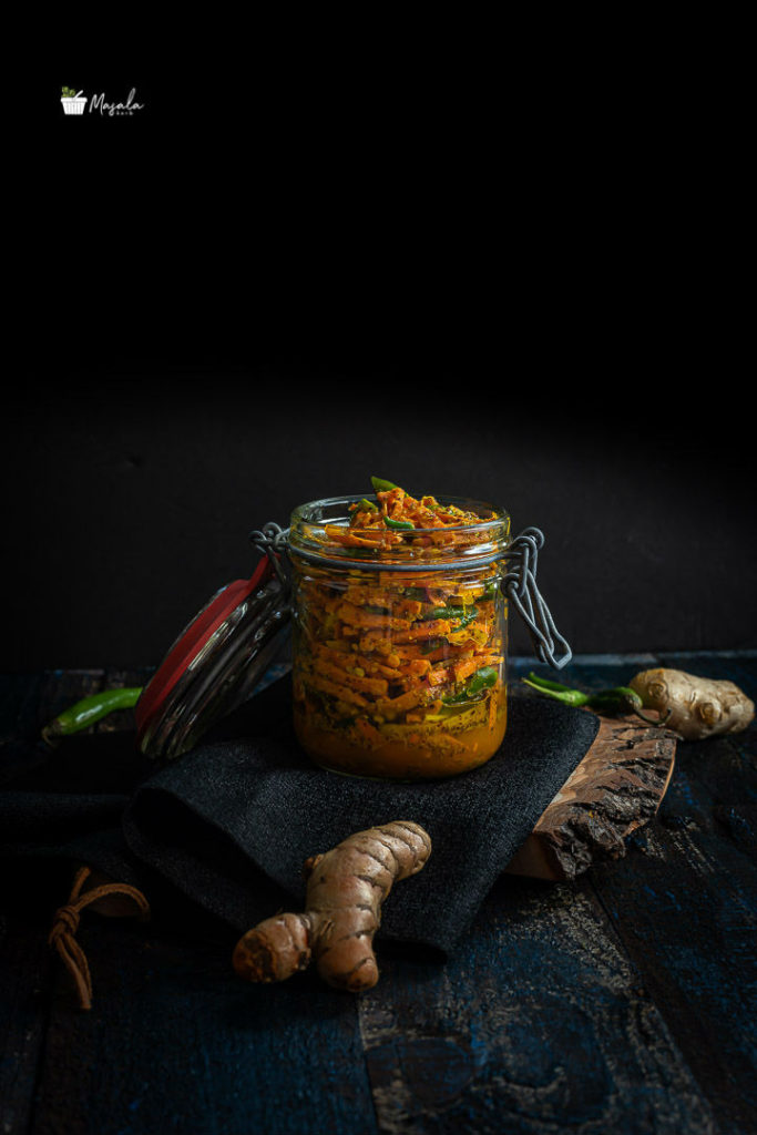 Fresh Turmeric Pickle Recipe | Kachi Haldi Ka Achar - Masalakorb