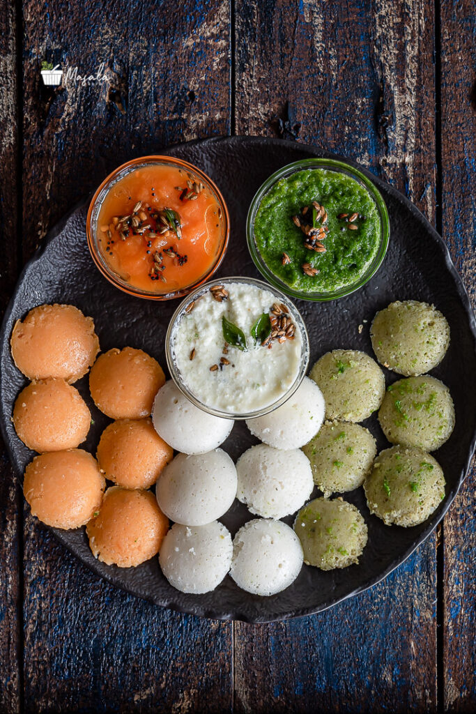 Tricolour Idli Recipe (Mini Idli) | Tiranga Idli for Republic Day ...